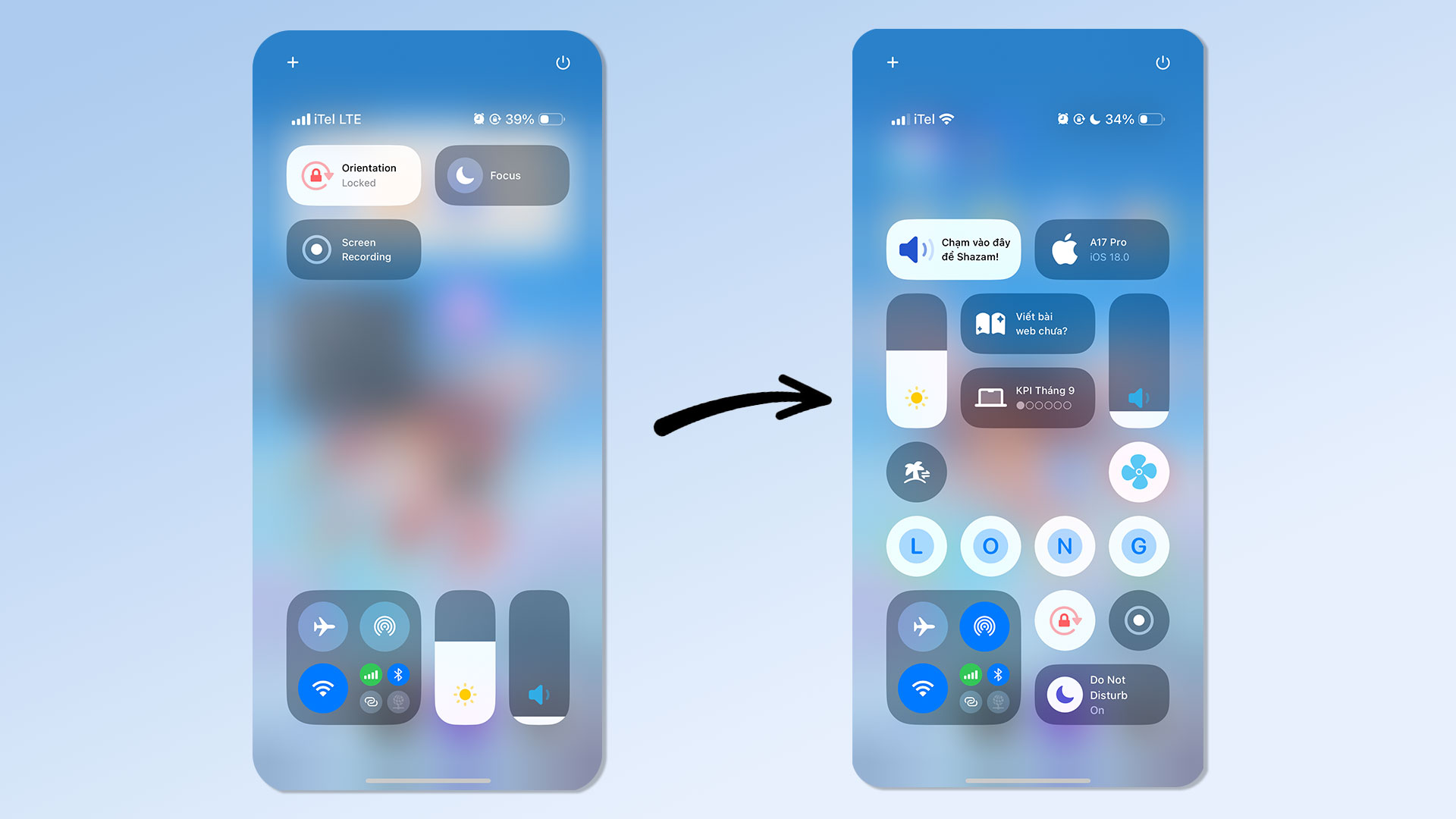 Cách biến Control Center trên iOS 18 trở lên đẹp và đa dụng hơn - vnROM