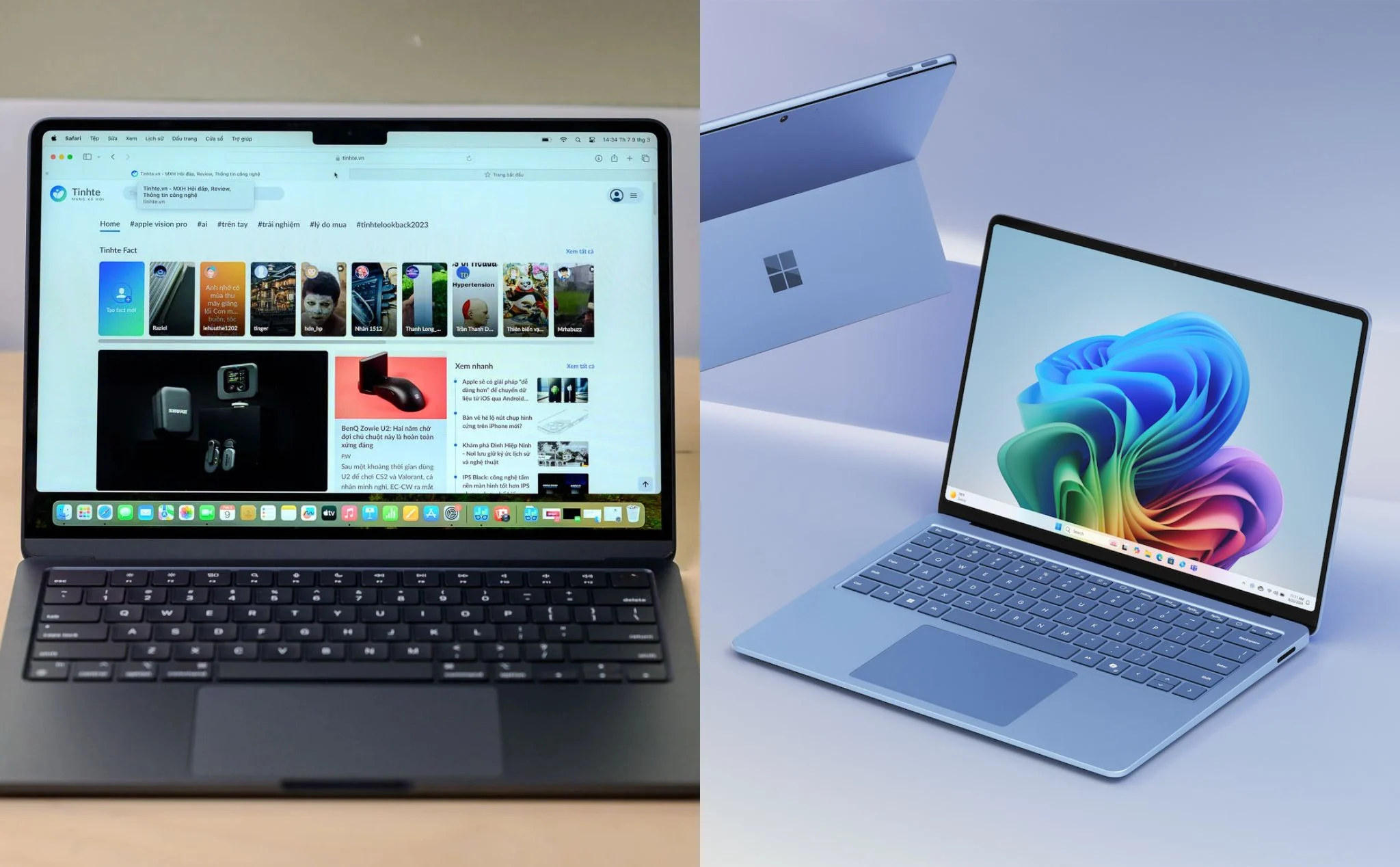 So sánh Microsoft Surface Laptop 7th và Apple MacBook Air M4: Nên mua ...